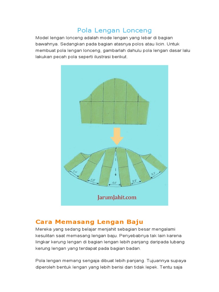 Pola Lengan Lonceng | PDF