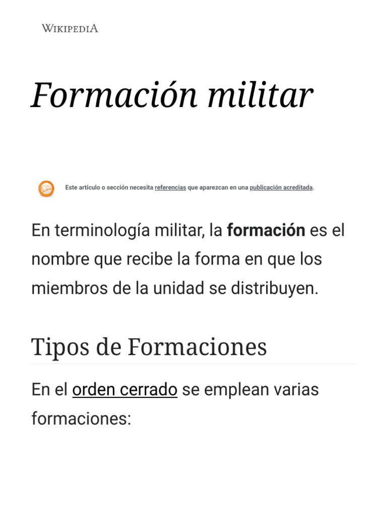 Tipos de Formaciones Militares | PDF | Militar