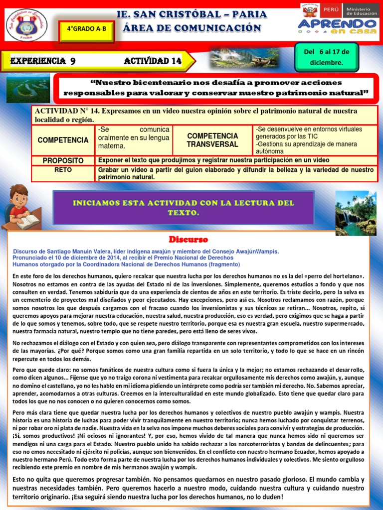 Guía de Actividades-N°14 Eda 9-Ciclo VII | PDF