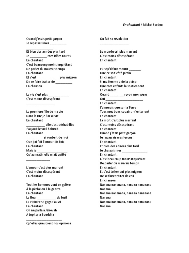 En Chantant | PDF