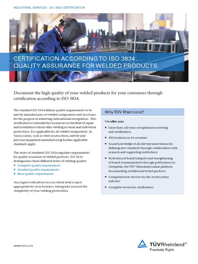 Tuv Rheinland Iso 3834 Certification en | PDF | Certification | Audit
