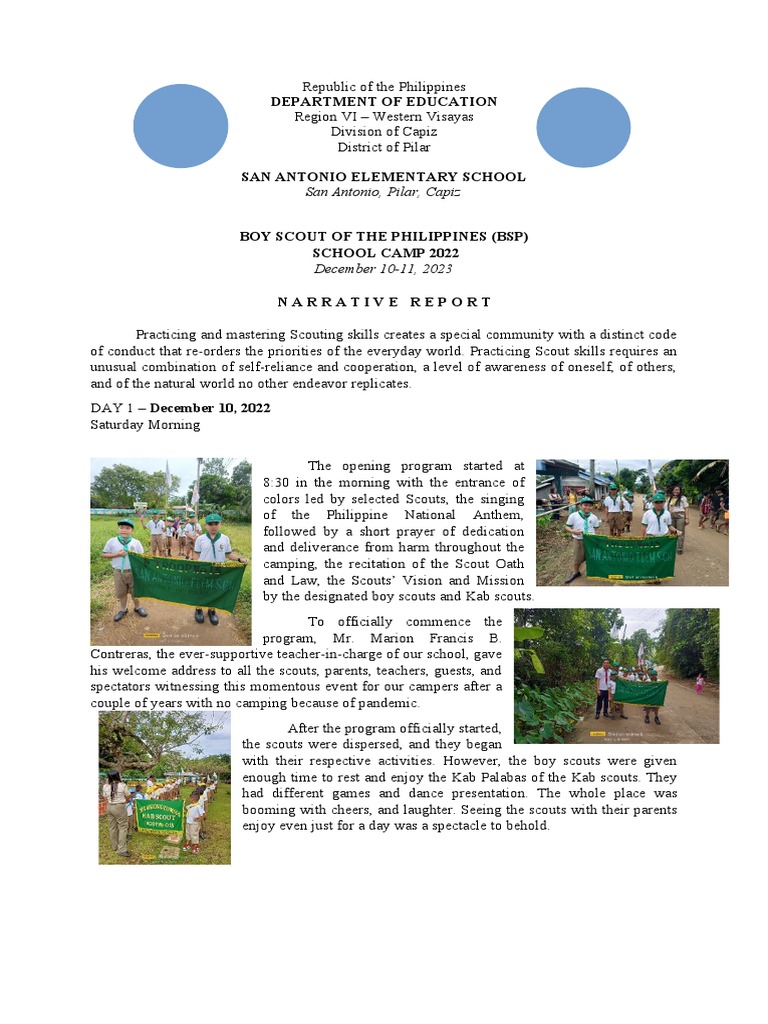 BSP Narrative Report | PDF | Scouting