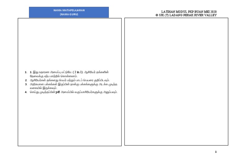 Contoh Template Latihan Murid PKP | PDF