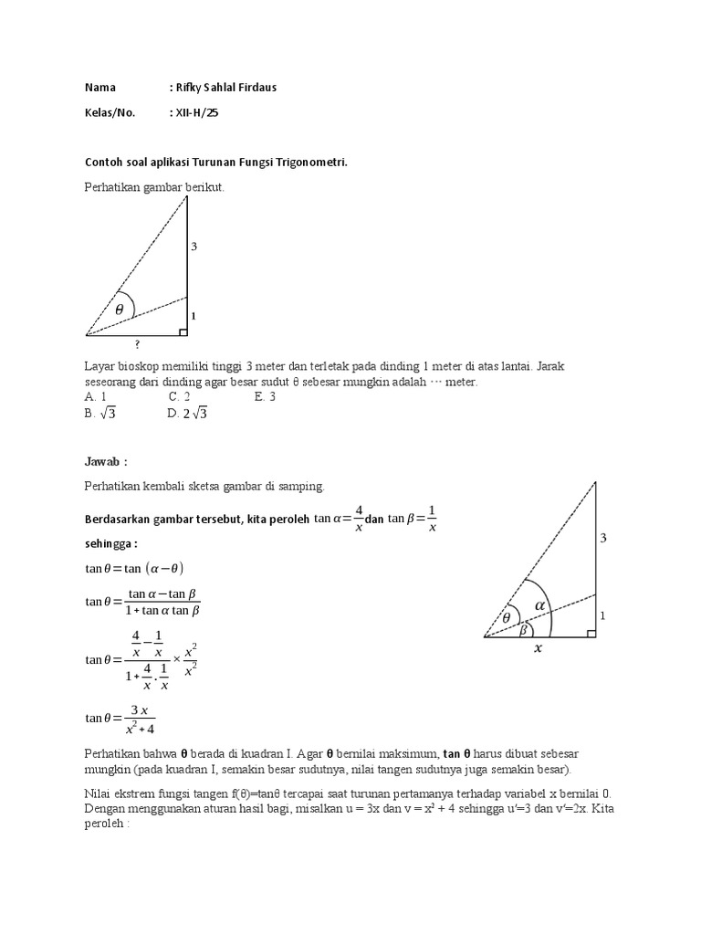 Soal Turunan Trigono RIFKY | PDF
