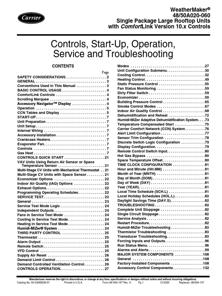 Controls, Start-Up, Operation, Service and Troubleshooting | PDF