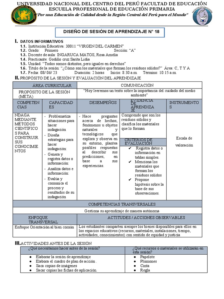 Datos Informativos Sesion 18 | PDF