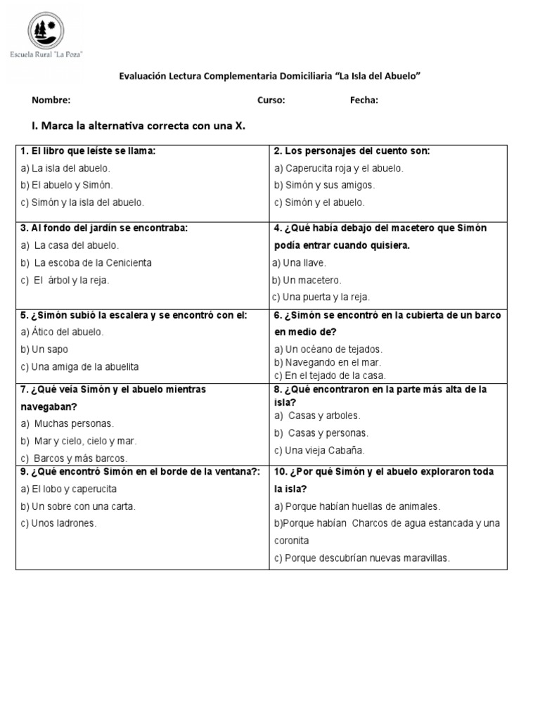 Prueba La-Isla-Del-Abuelo | PDF | Libros para adolescentes
