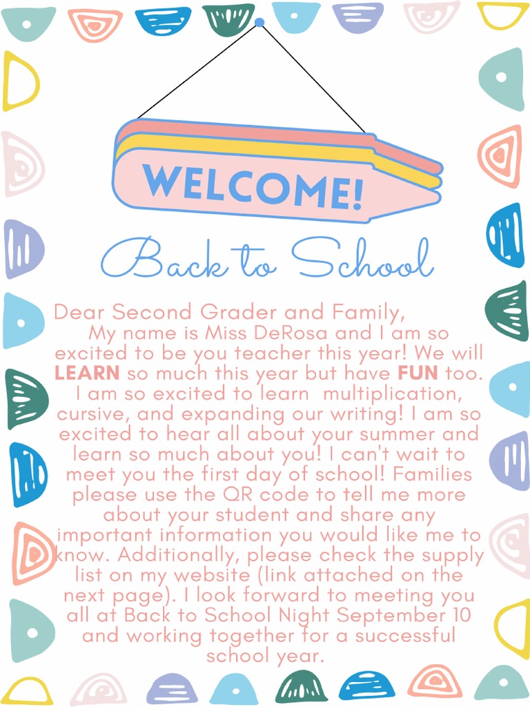 back to school letter | PDF