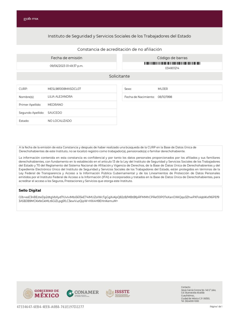 Constancias Issste | PDF | Gobierno | Justicia