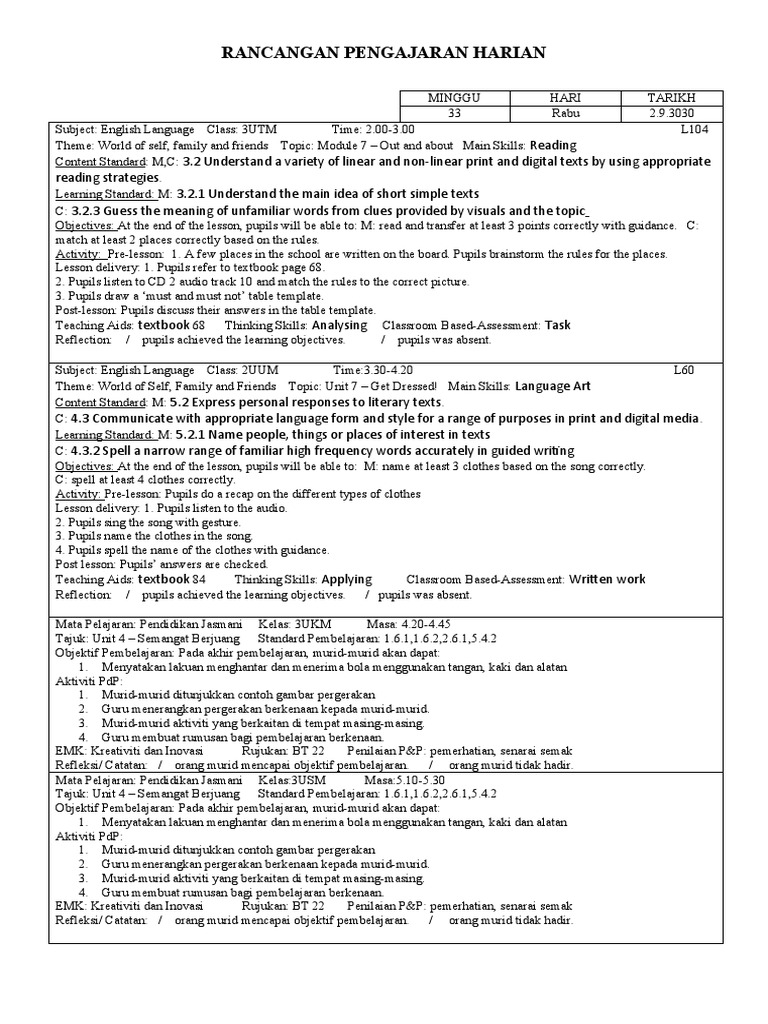 RPH Week 33 | PDF | Communication | Teachers