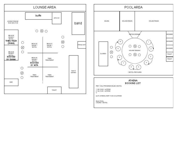 Denah Lounge Pool | PDF | Bathing | Leisure Activities