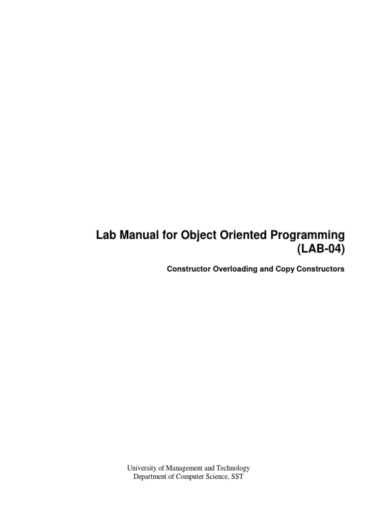 Copy Constructor and Constructor Overloading | PDF Copy Constructor and Constructor Overloading | PDF