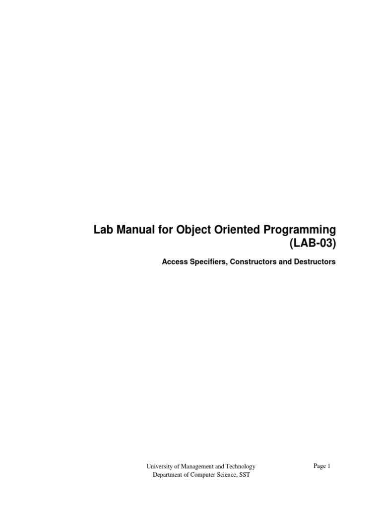 Access Specifiers, Constructors and Destructors | PDF | Programming | Constructor (Object ...