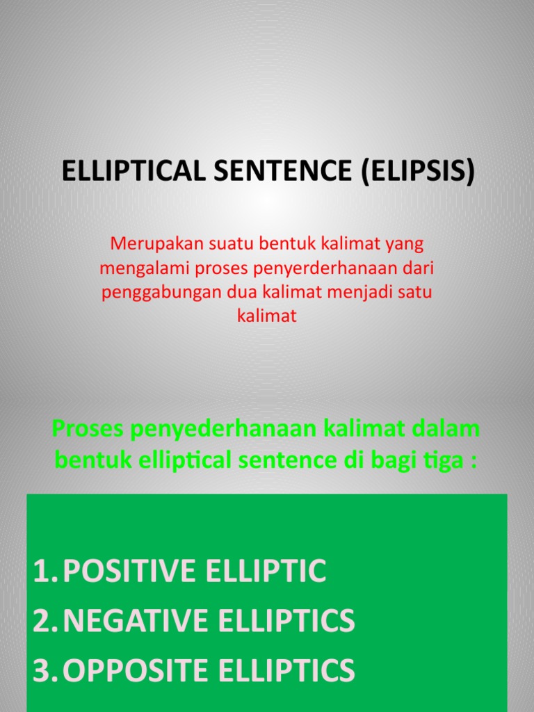 Elliptical Sentence 1 | PDF