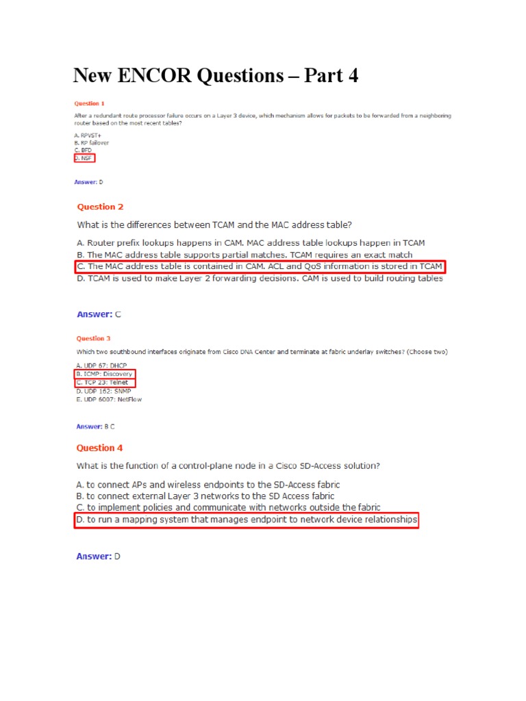 New ENCOR Questions - Part 4 | PDF
