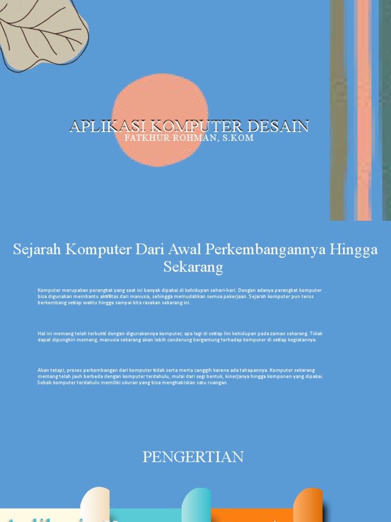 Pengertian Aplikasi Komputer Desain ICT Fatkhur | PDF