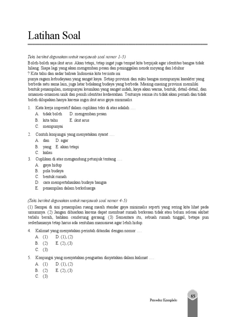 Latihan Soal T Prosedur | PDF