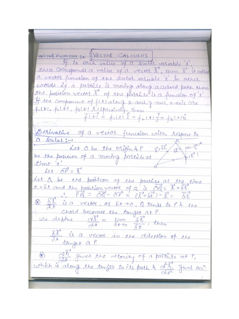Vector Calculus Pdf