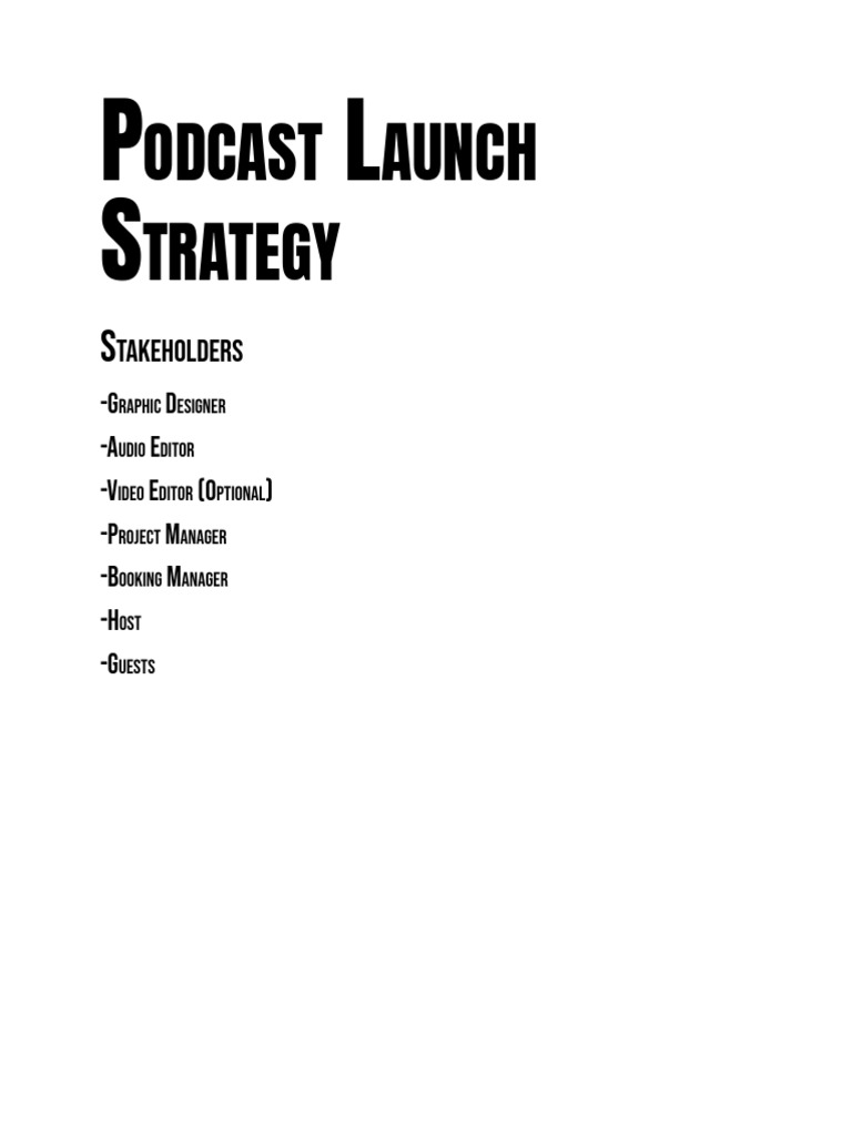 Podcast Launch Strategy Outline | PDF