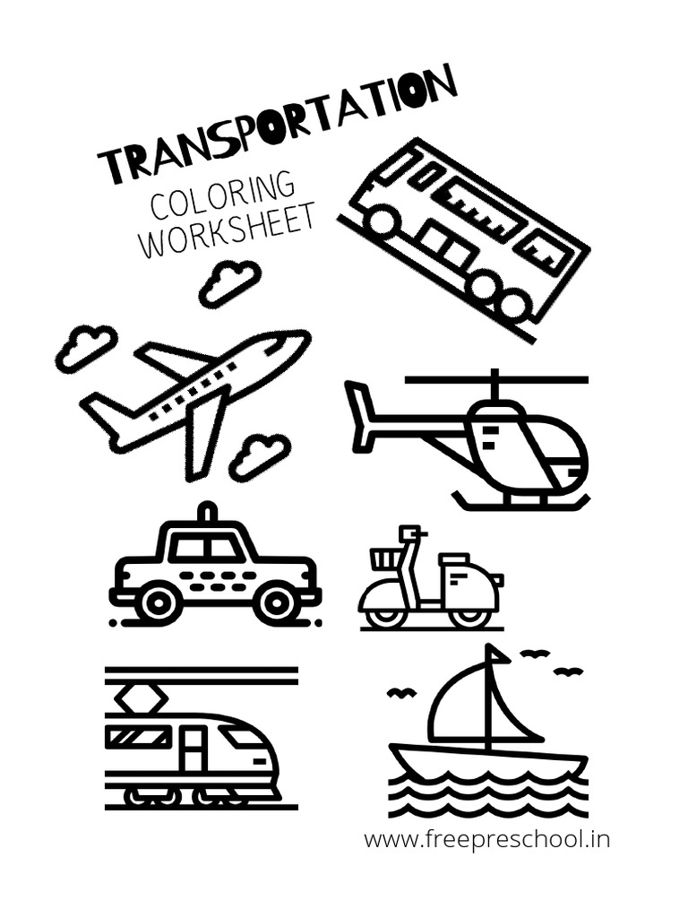 Transportation Coloring Worksheets | PDF | Social Science