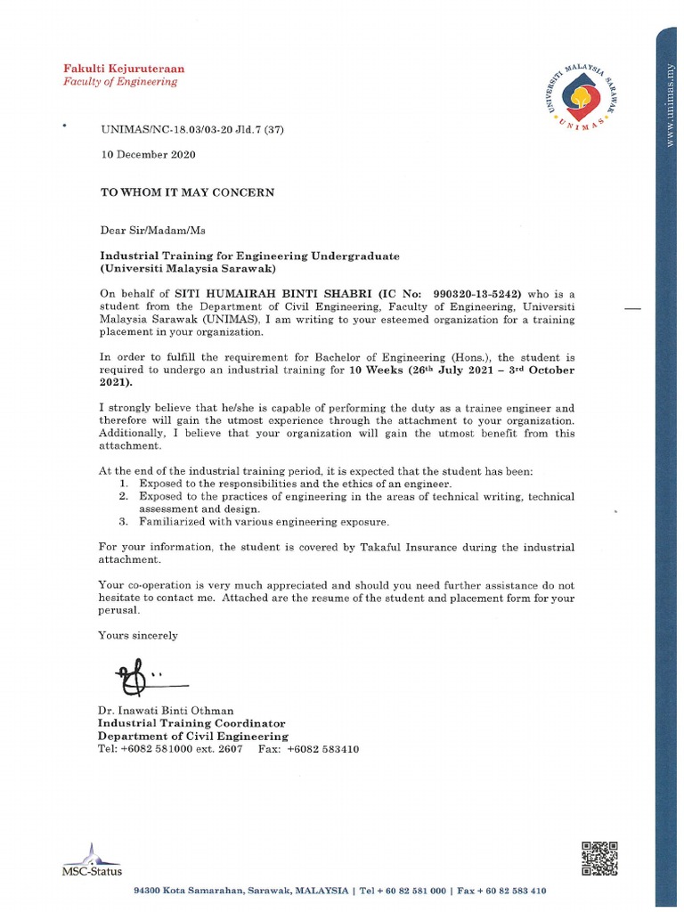 Official Letter Pdf