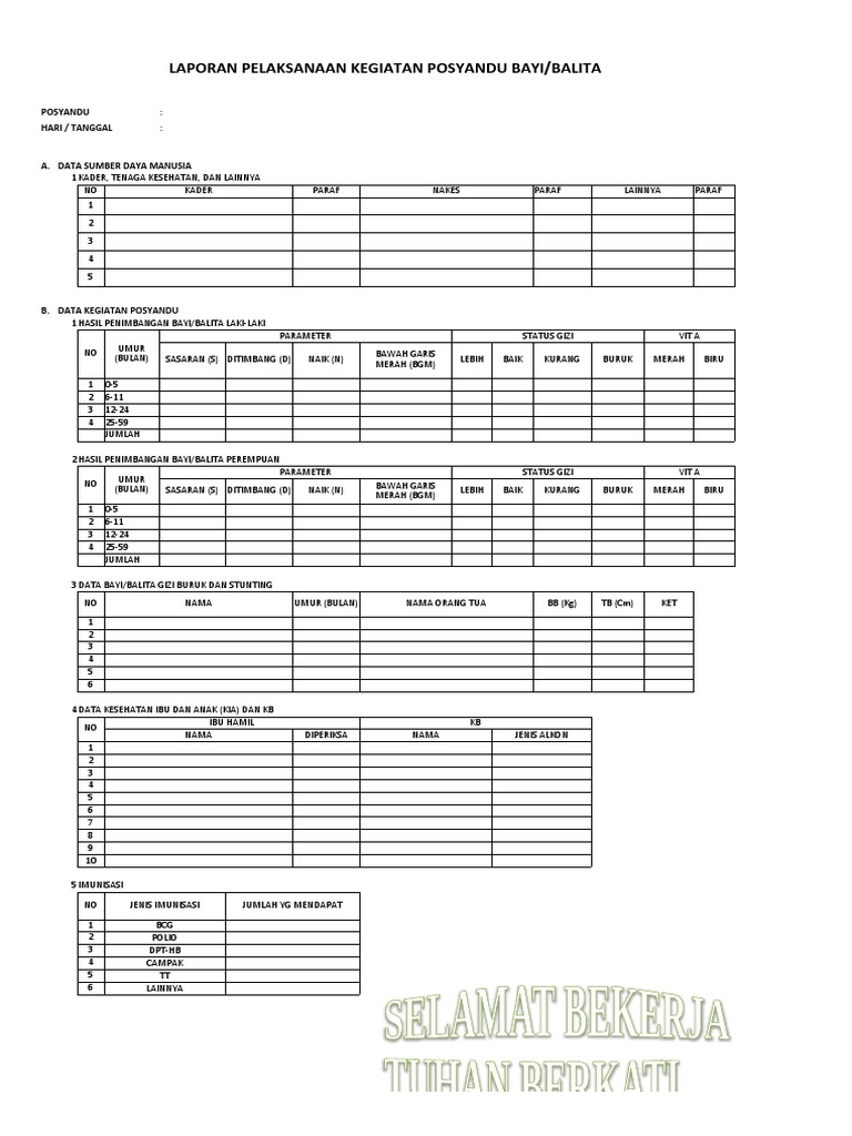 Laporan Posyandu Desa | PDF