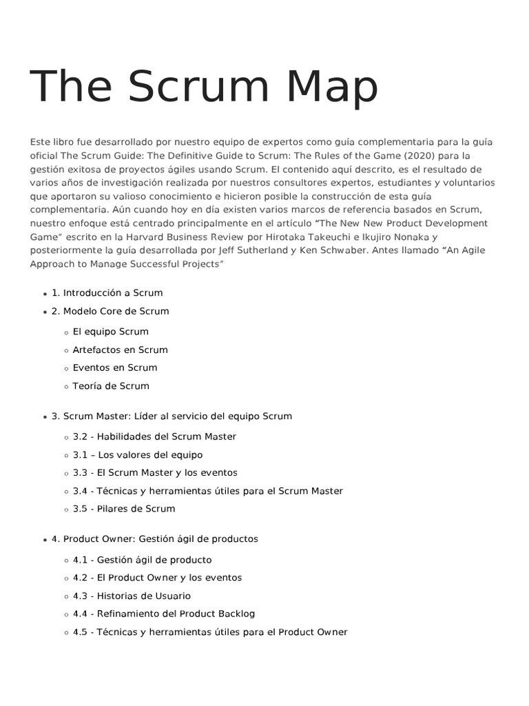 Guía Completa de Scrum y su Mapa | PDF | Scrum (desarrollo de software ...