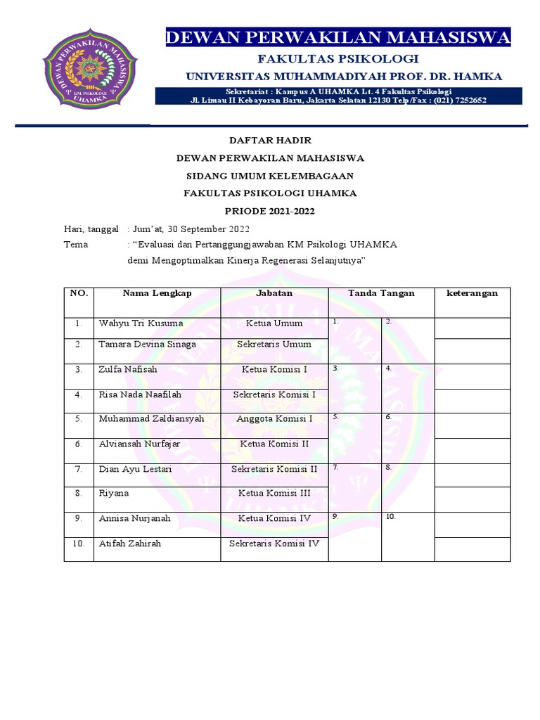 Absensi DPM Su-2 | PDF