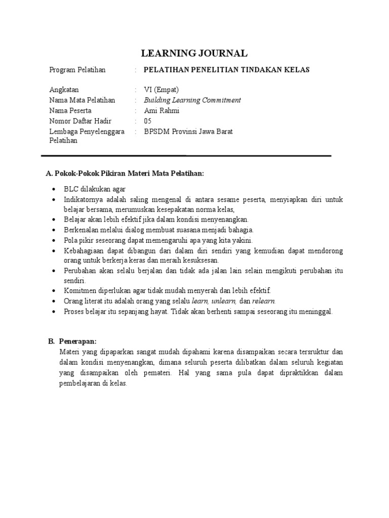 Ami Rahmi - Building Learning Commitment | PDF