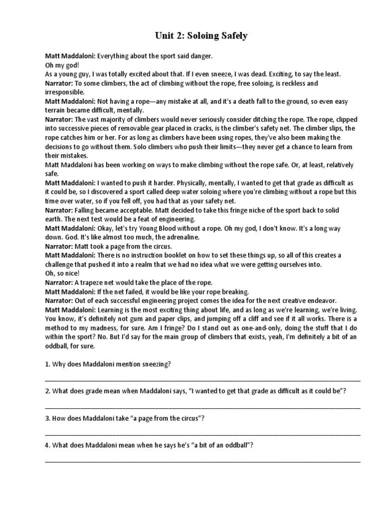 Script U2 | PDF | Rope | Mountaineering