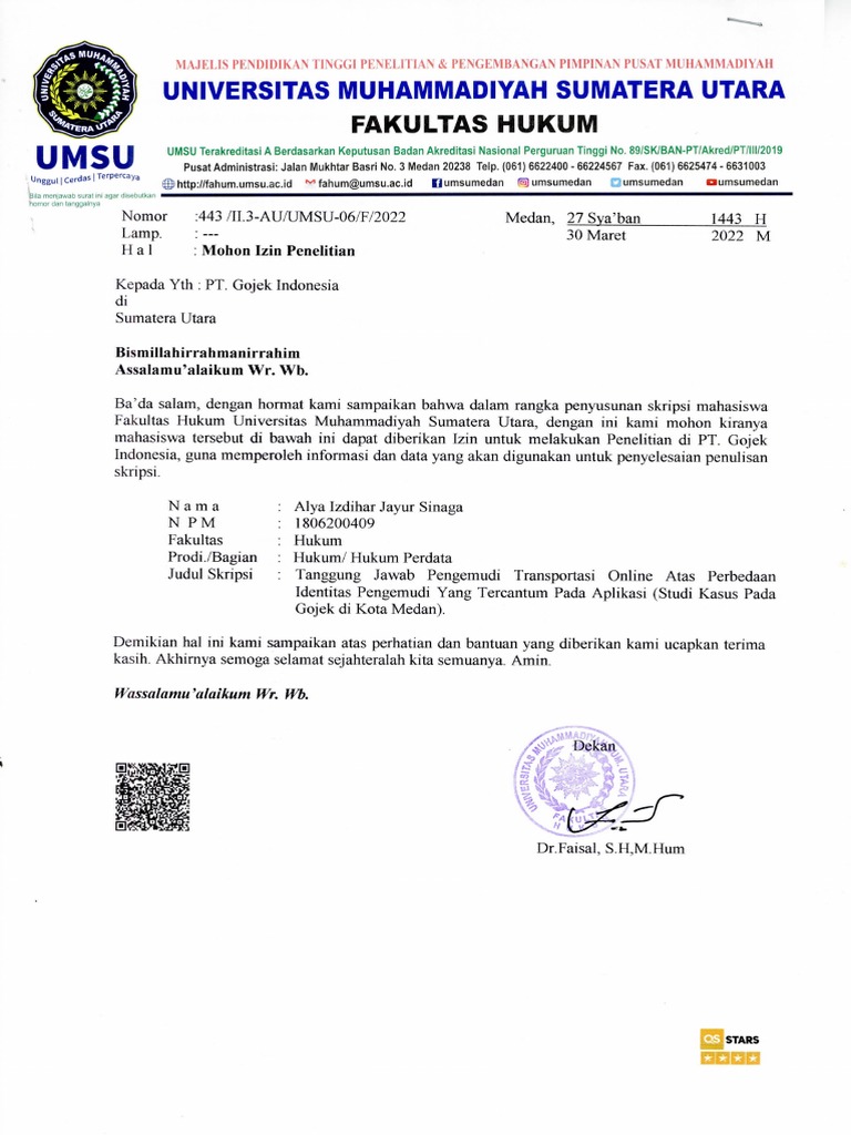 Surat Izin Riset 443 | PDF