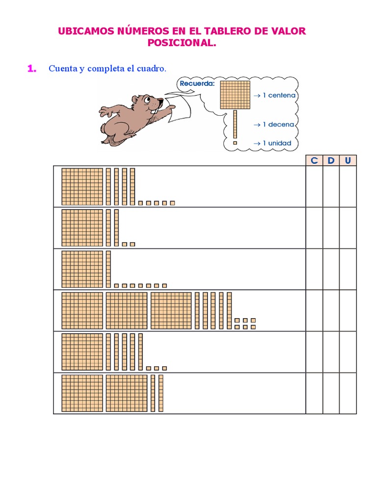 Ubicamos Números en El Tablero de Valor Posicional | PDF | Finanzas y ...