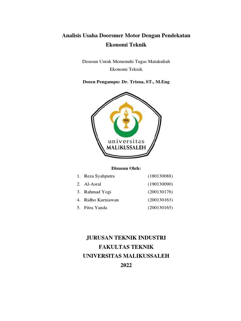 Analisis Kelayakan Usaha Doorsmer Motor | PDF