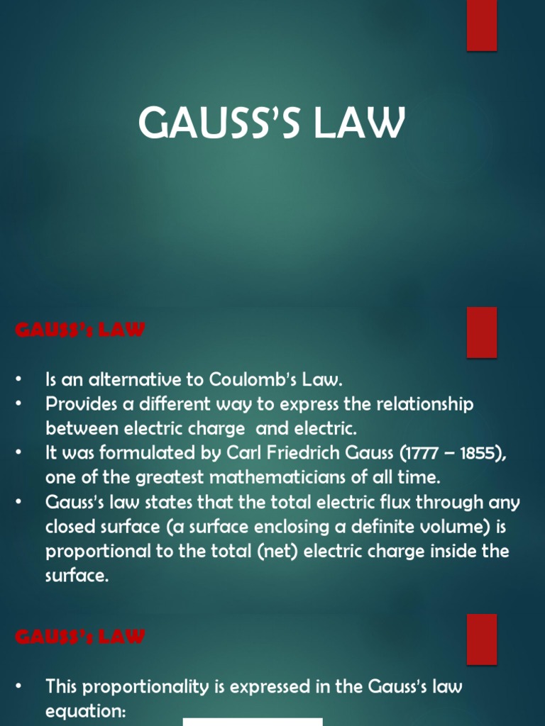 Gauss's Law and Electric Concepts | PDF