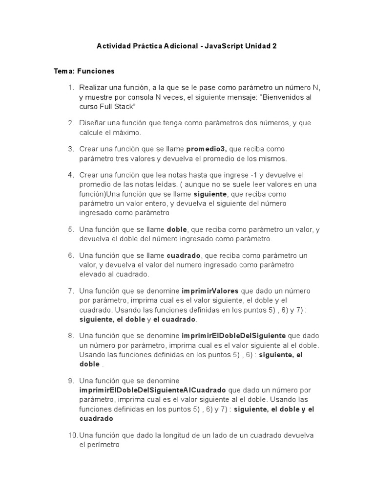 Actividad Práctica Javascript Unidad 2 Pdf Script Java Programación De Computadoras 