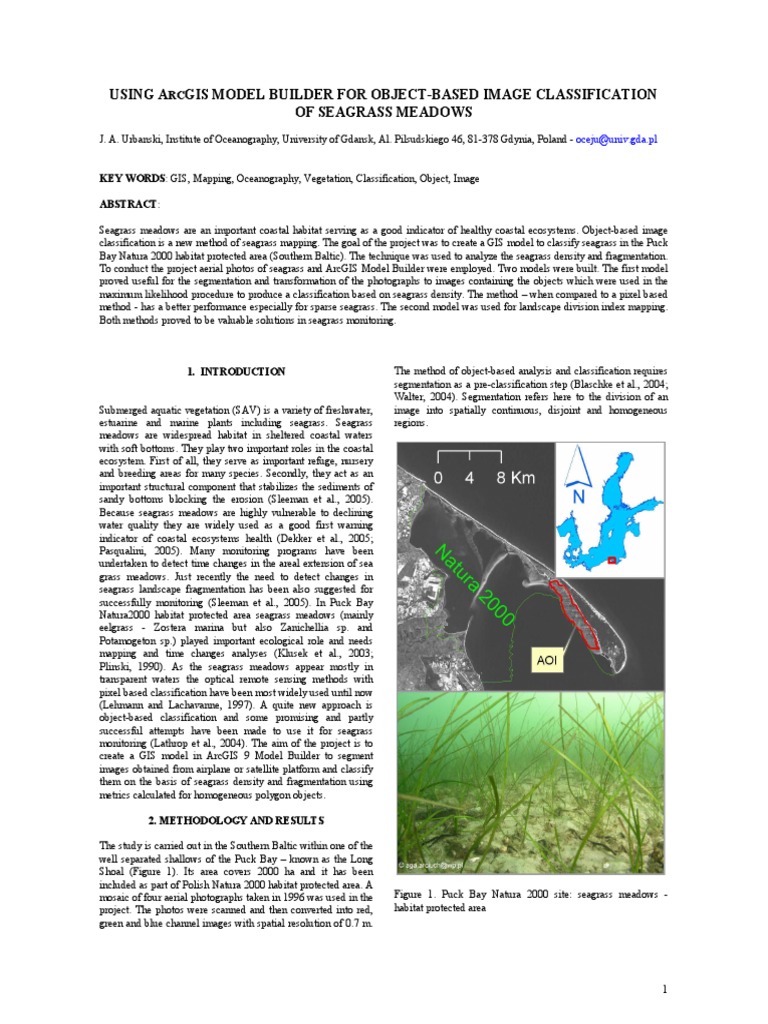 Using A Gis Model Builder For Object Based Image Classification Of Seagrass Meadows Pdf
