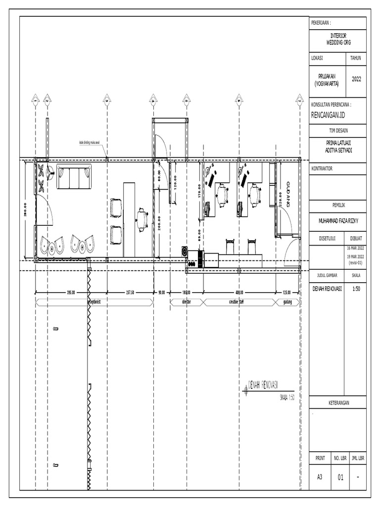 Denah Layout Interior Kantor WO | PDF