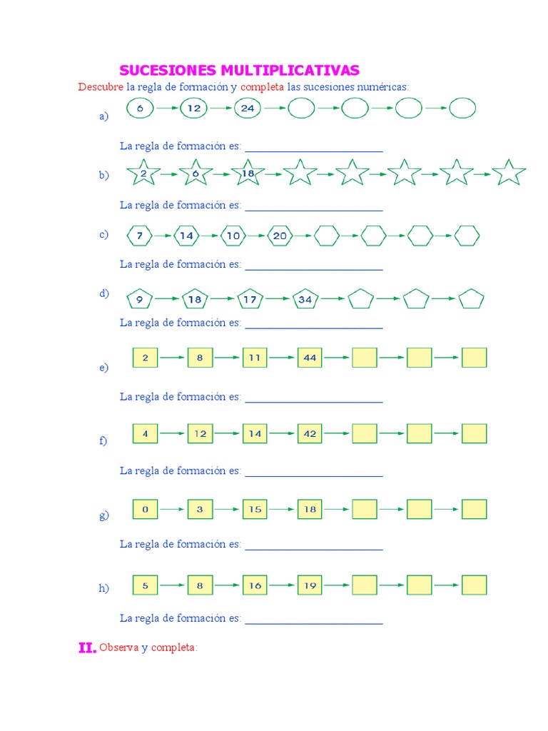 Sucesiones Multiplicativas: Descubre Completa | PDF