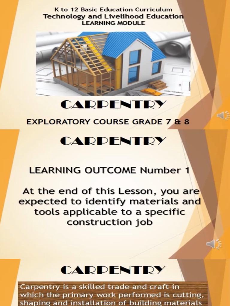 Carpentry Grade 7 8 | PDF