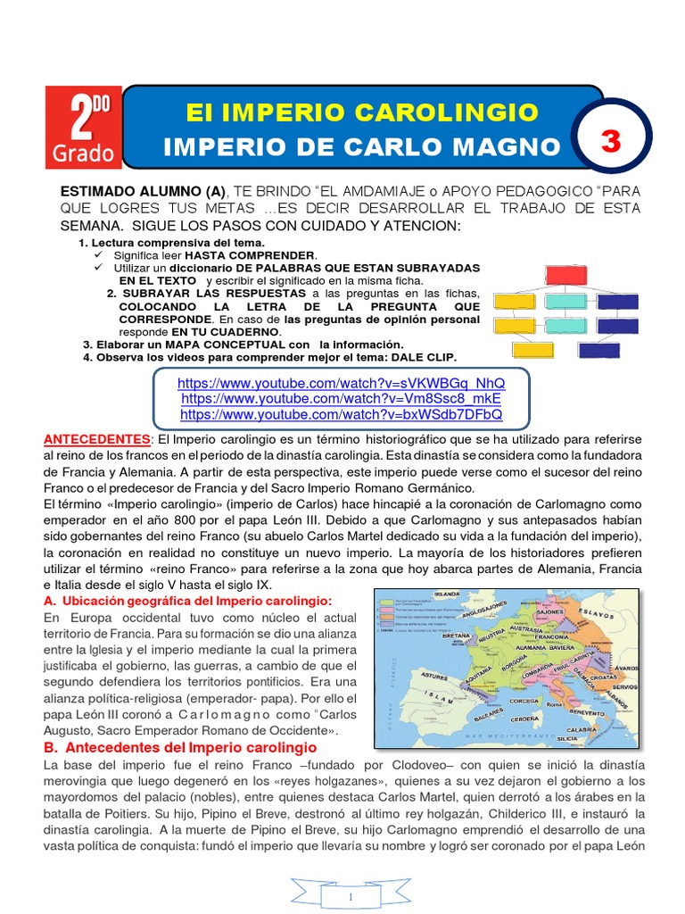 Imperio Carolingio para Segundo Grado de Secundaria .L | PDF | Carlomagno | Edades medias