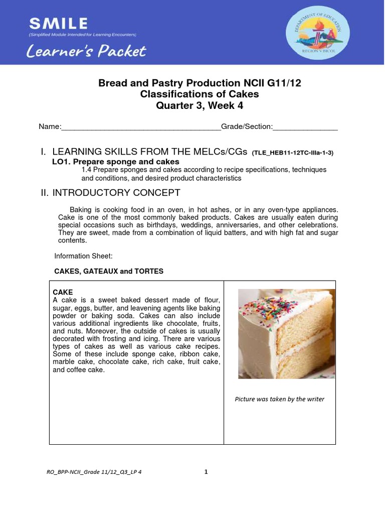 LP4 Ro Tvl-He Bppncii G11.12 Q3 | PDF | Cakes | Desserts
