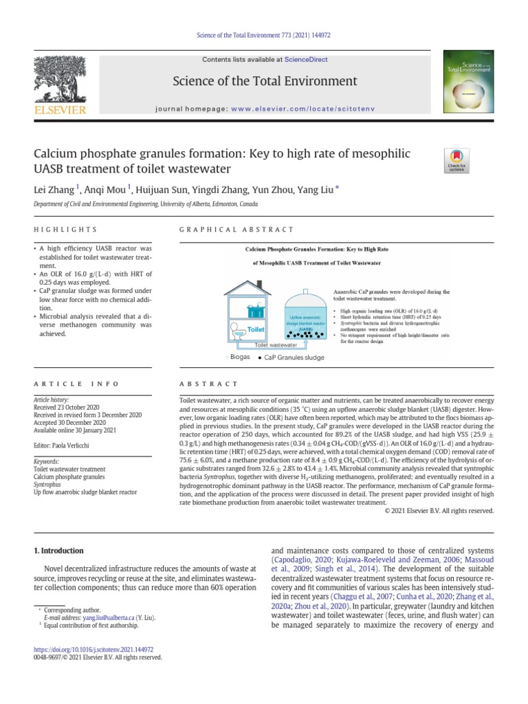 Zhang Et Al. (2021) - UASB | PDF | Anaerobic Digestion | Gas Chromatography Zhang Et Al. (2021) - UASB | PDF | Anaerobic Digestion | Gas Chromatography