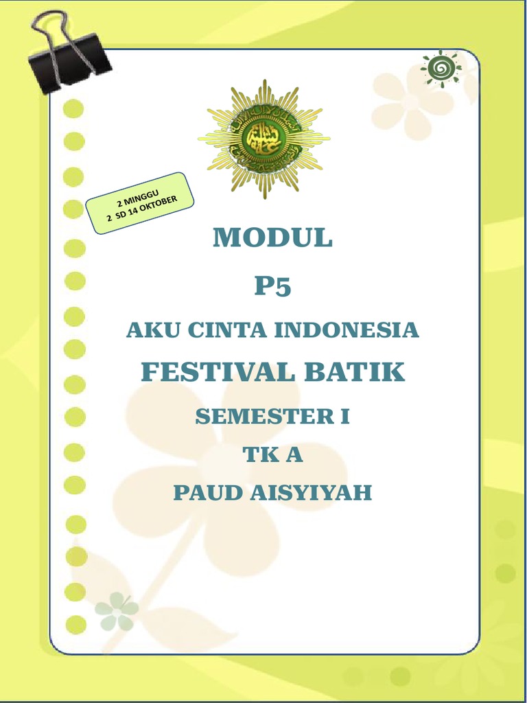 Modul P5 Aku Cinta Indonesia, Festival Batik | PDF