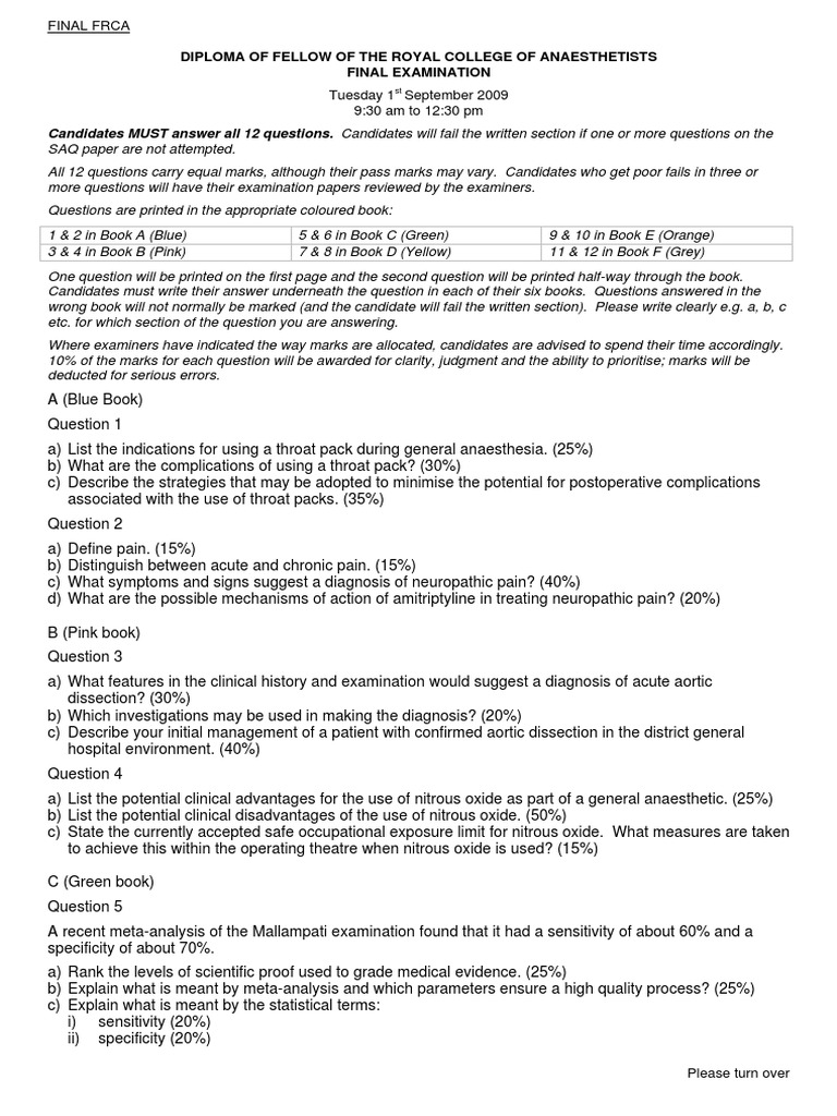 Past Papers3 | PDF | Anesthesia | Surgery