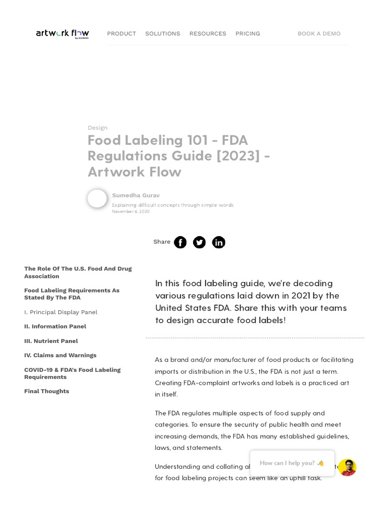Food Labeling 101 - FDA Regulations Guide (2023) | PDF