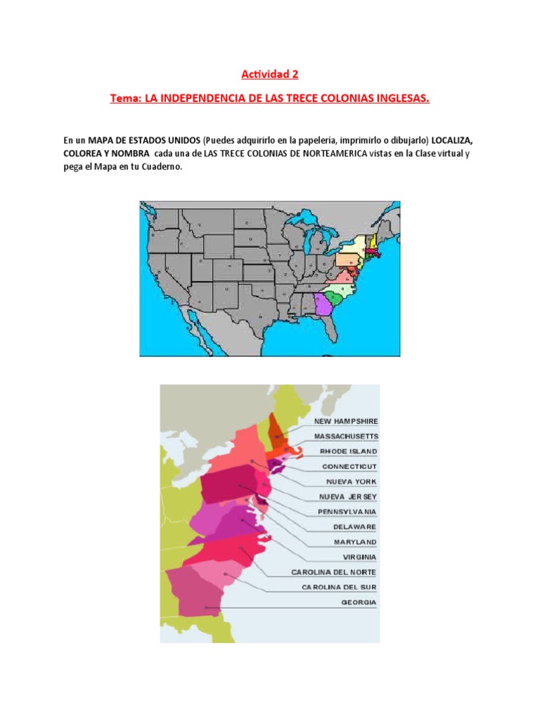 Mapa de las Trece Colonias | PDF