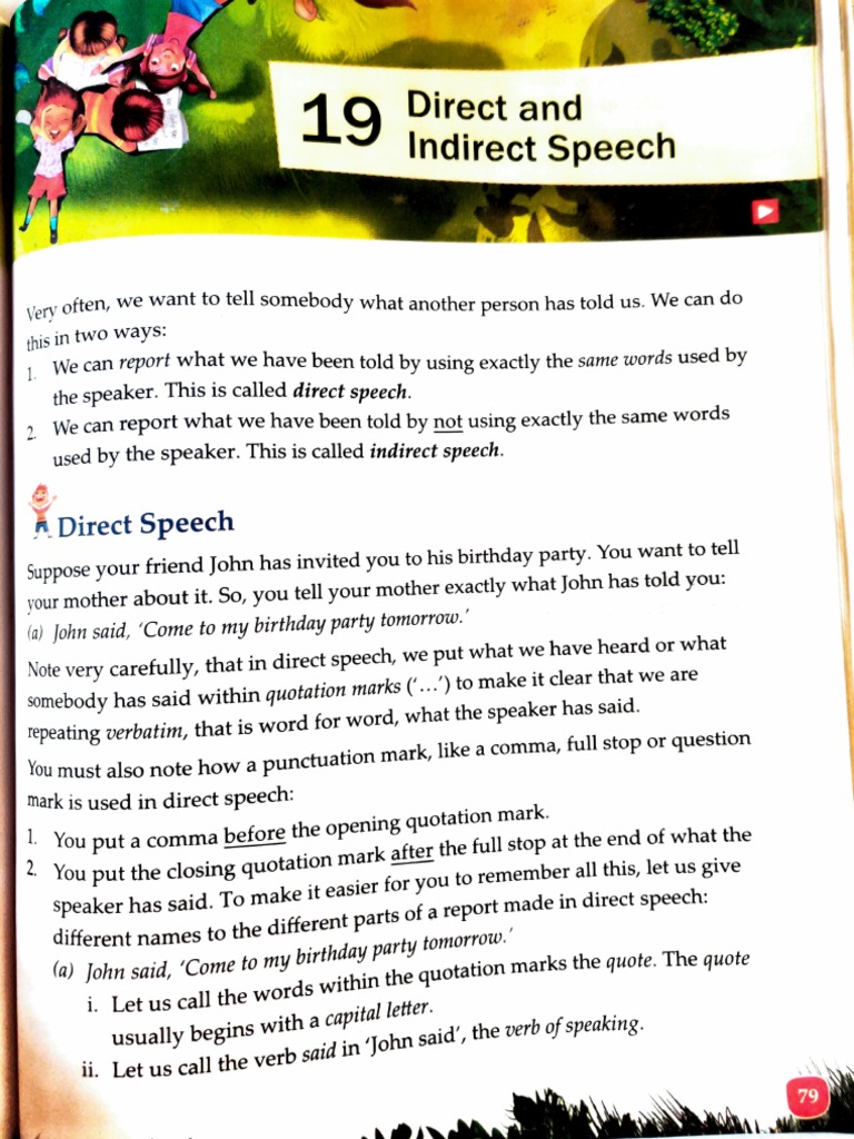 19 Direct and Indirect Speech | PDF | Punctuation | Syntax