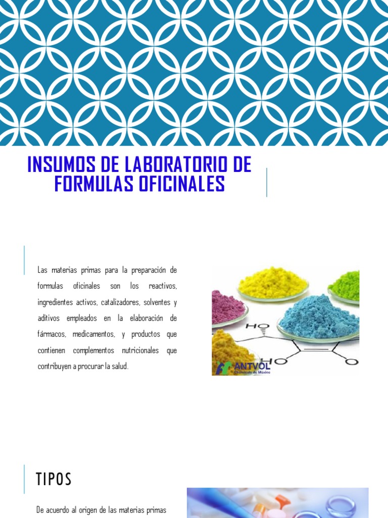 Insumos de Laboratorio de Formulas Oficinales | PDF | Ácido | Ácido ...