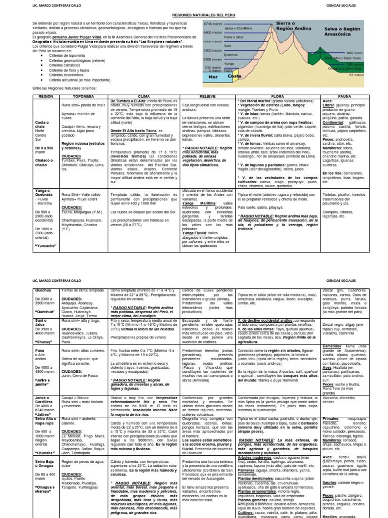 3 REGIONES NATURALES DEL PERU | PDF | Ciencias de la Tierra