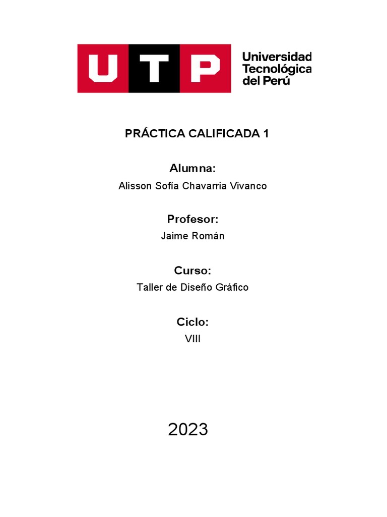 Práctica Calificada 1 Alumna:: Alisson Sofía Chavarria Vivanco | PDF